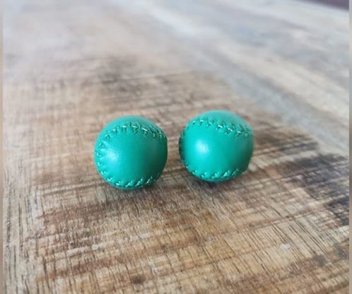 Leather Chop Cup Balls (Green Baseballs) - Vanishing Inc. Magic shop