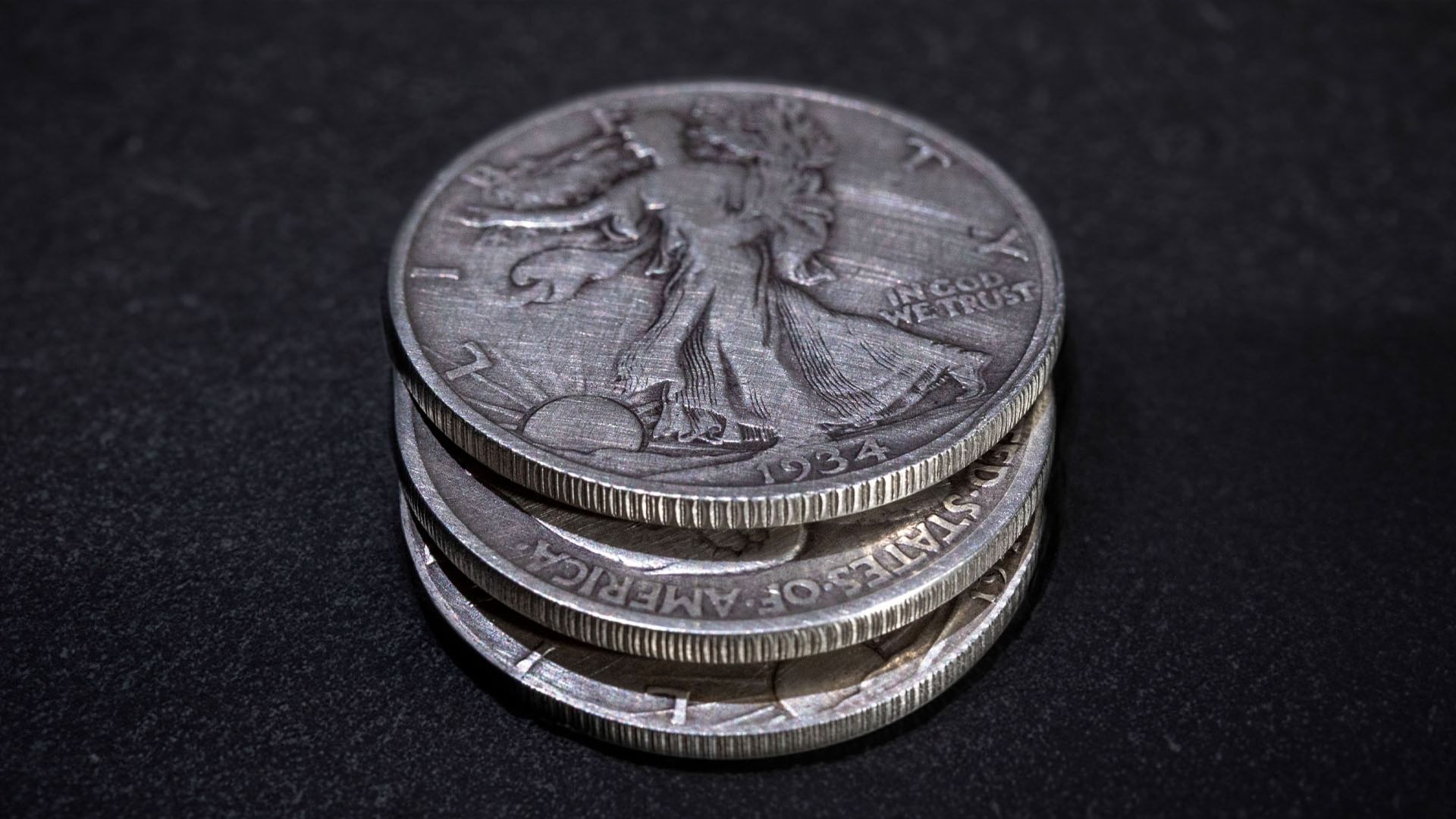Triad Coins (Walking Liberty Half Dollars) - Vanishing Inc. Magic shop