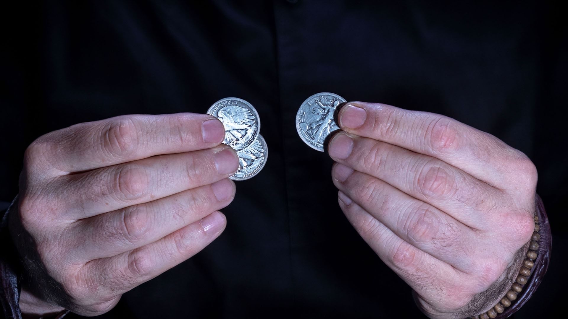 Triad Coins (Walking Liberty Half Dollars) - Vanishing Inc. Magic shop